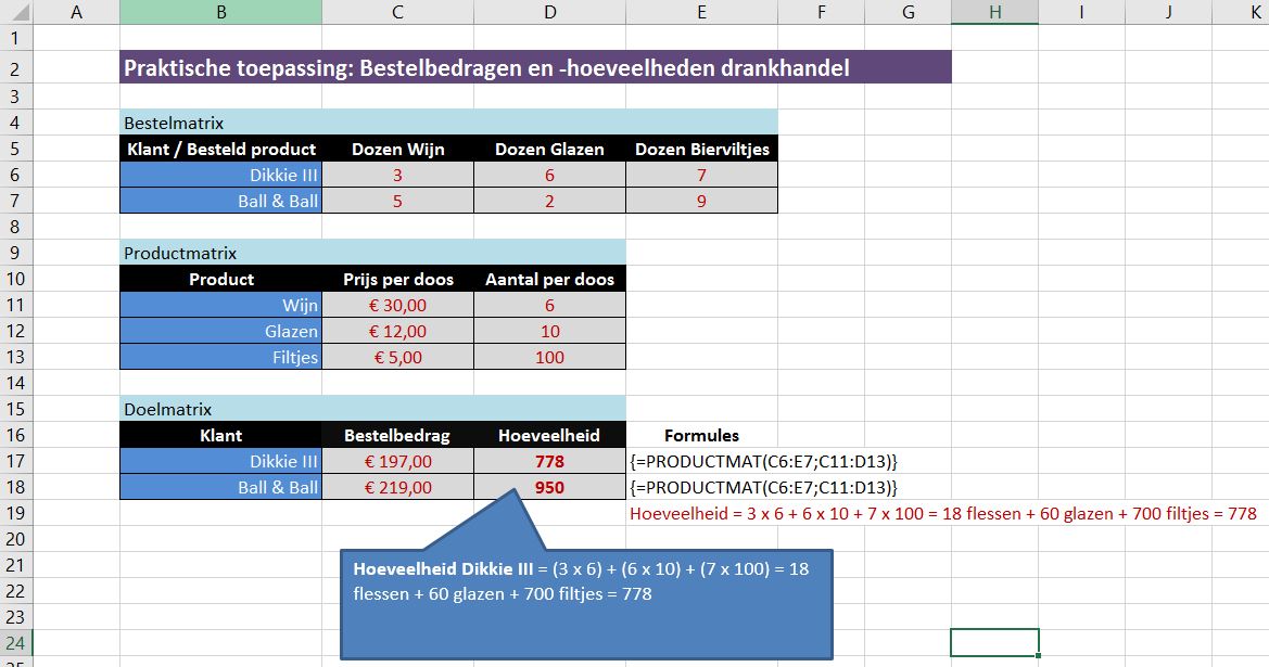 Matrixvermenigvuldiging - Excelfactory